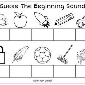 10 Printables Guess the Beginning Sound, Beginning Letters for ...