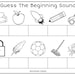 10 Printables Guess the Beginning Sound, Beginning Letters for ...
