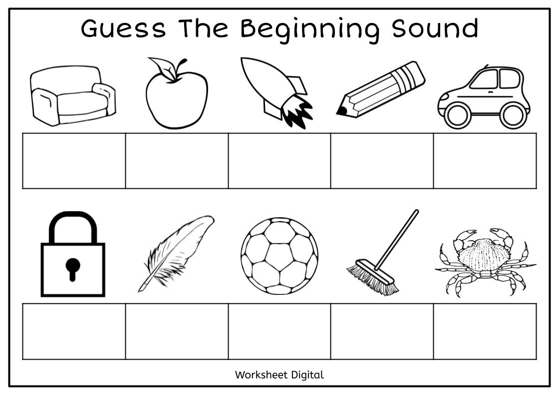 10 Printables Guess the Beginning Sound, Beginning Letters for ...