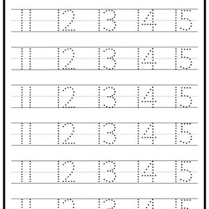 Printable Numbers 1-50 Tracing Worksheets: Homeschool Kindergarten (PDF ...