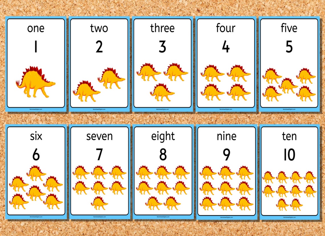 20 Printable Numbers Posters 1-20. Dinosaur Numbers 1-20. Classroom ...