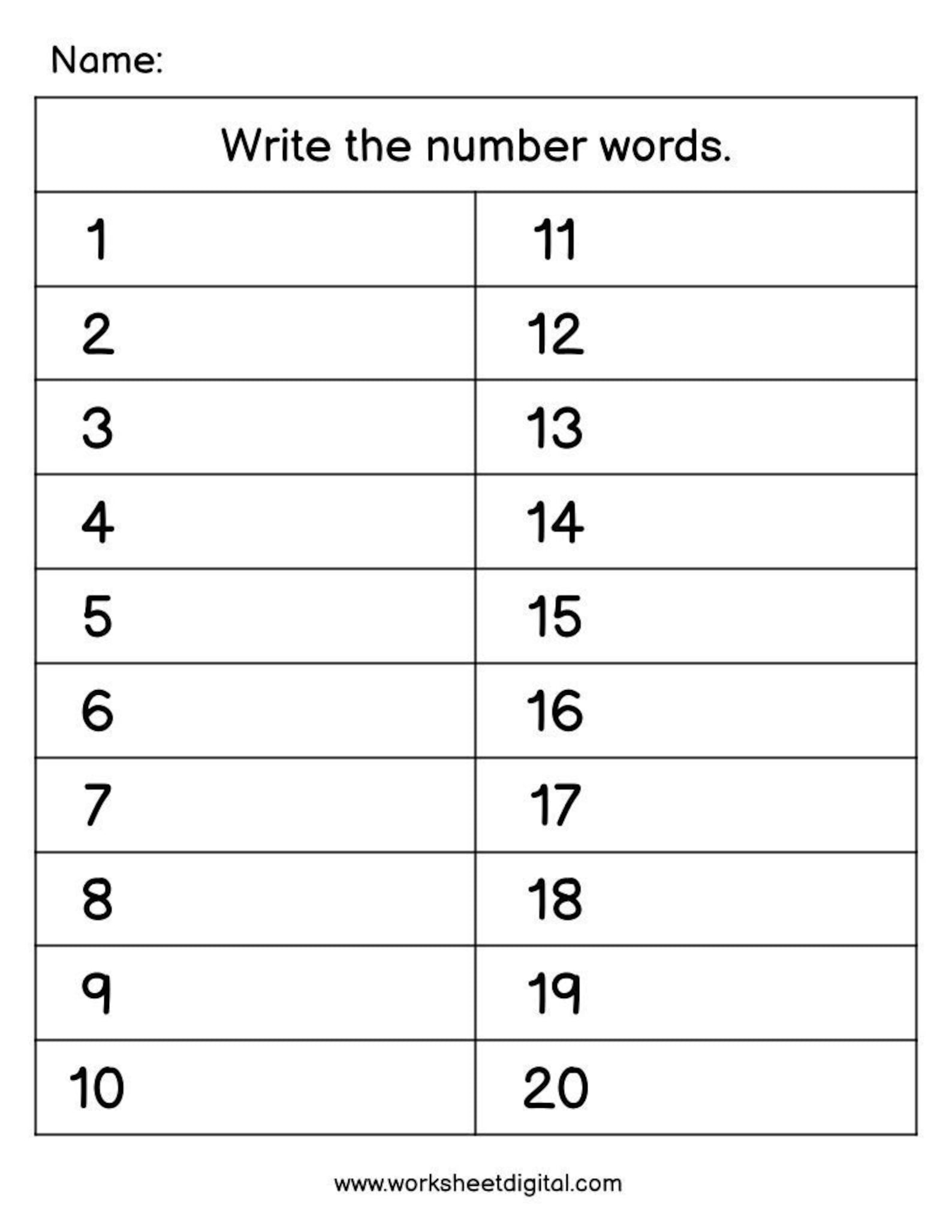 Number Words 1-100 Worksheet: Homeschool Printable (PDF) - Etsy