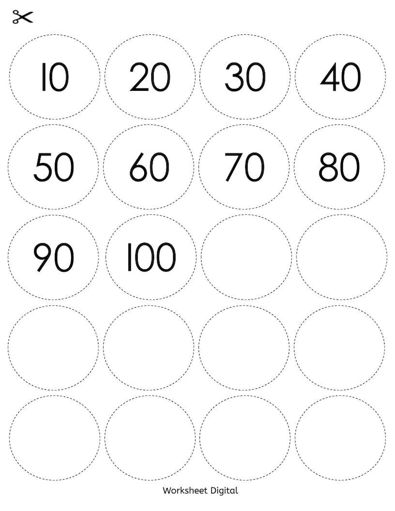 Caterpillar Counting Worksheet: Numbers 0-100, Preschool Kindergarten ...