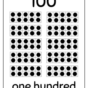 Printable Numbers 0 - 100 Ten Frame Counting Posters. Full Page ...
