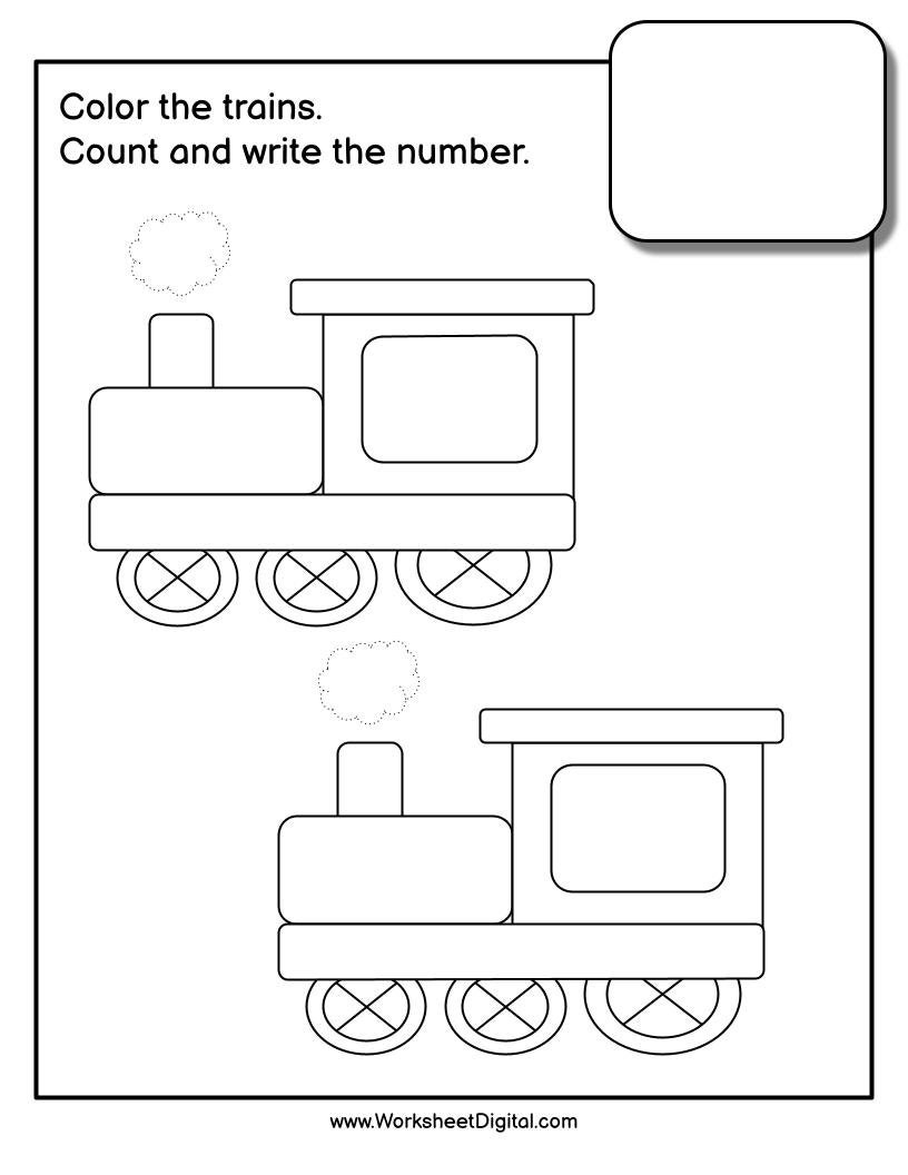 Numbers 1 to 10. Color, Count and Write the Number. Preschool Number ...