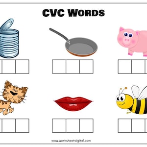 CVC Words Say and Write the CVC Words Phonics Worksheets - Etsy