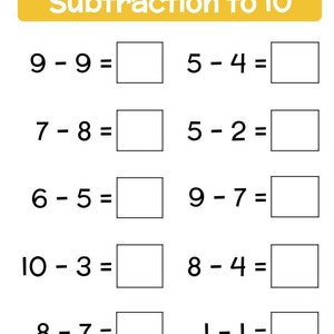 18 Printable Addition Subtraction up to 10 Worksheets, Printable for ...