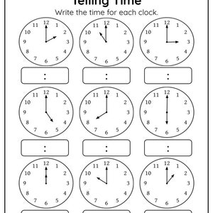 Telling Time Worksheet: Digital & Analog Clock Practice (PDF) - Etsy