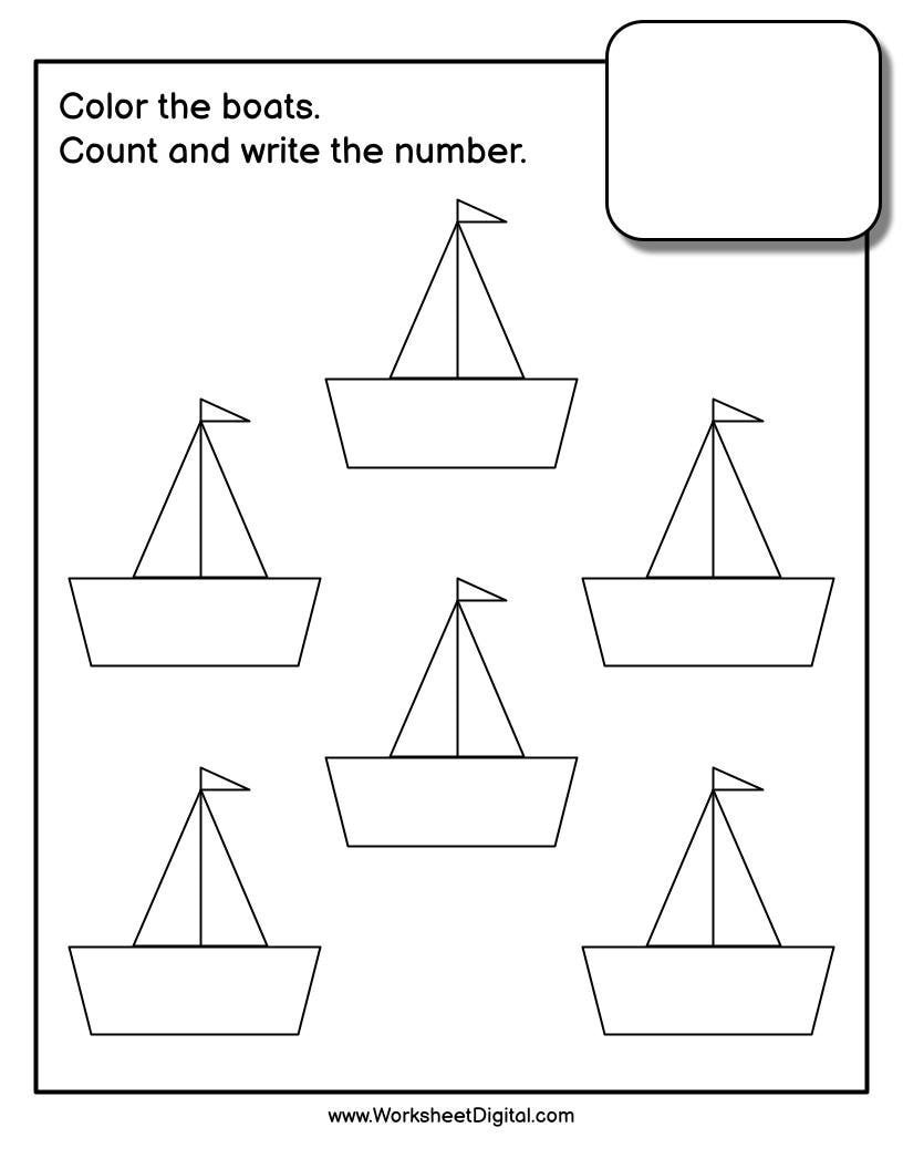 Numbers 1 to 10. Color, Count and Write the Number. Preschool Number ...