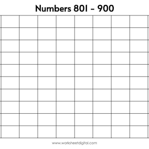 Number Charts 1 - 1000, Counting to 1000, Printable Black & White ...