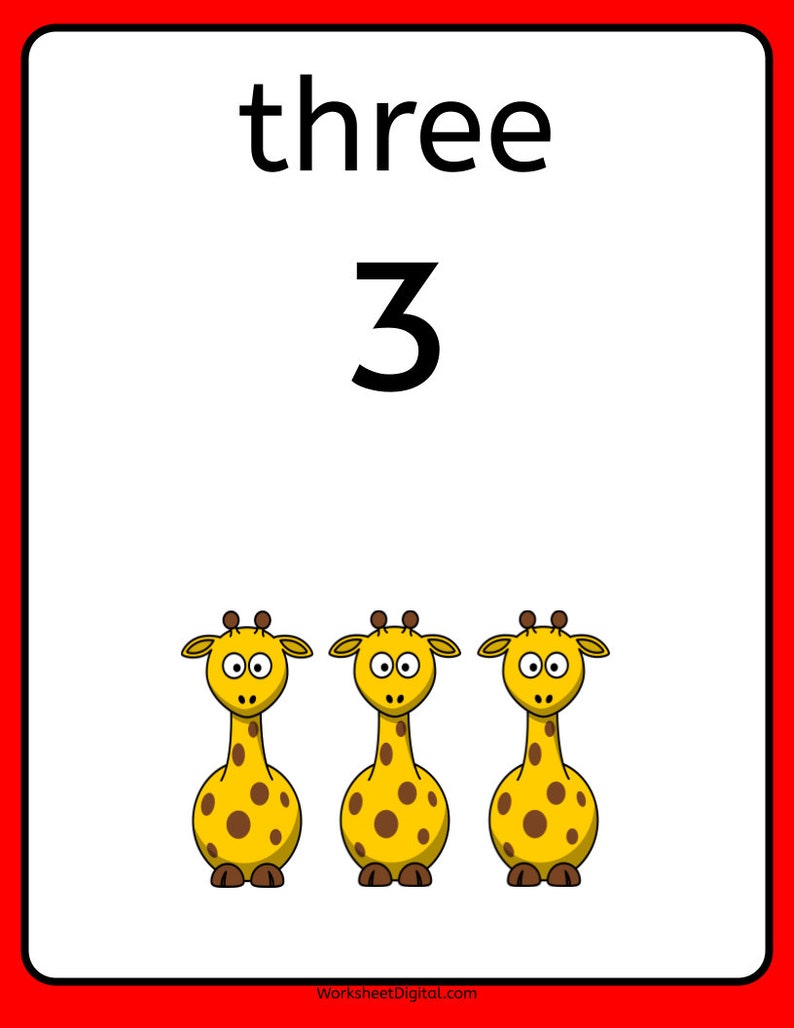 20 Printable Numbers Posters 1-20. Happy Giraffe Numbers 1-20 ...