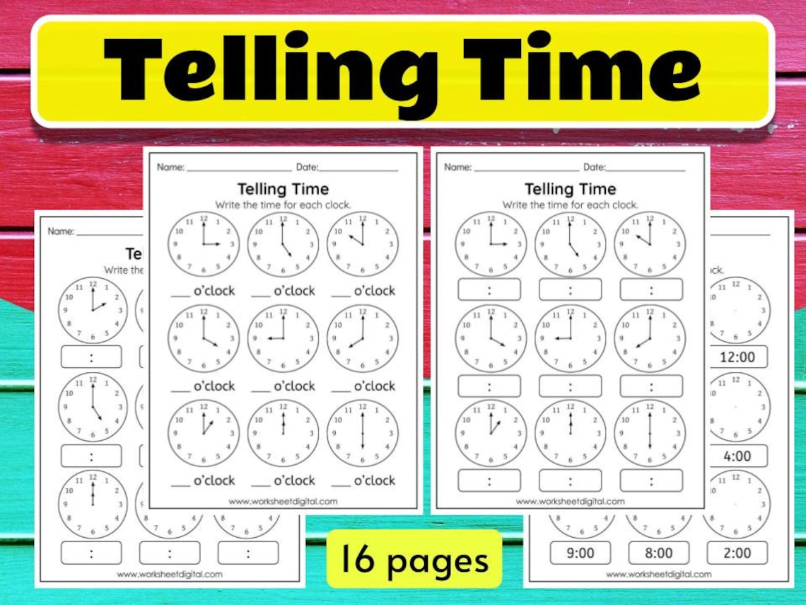 Telling Time Worksheet: Digital & Analog Clock Practice (PDF) - Etsy