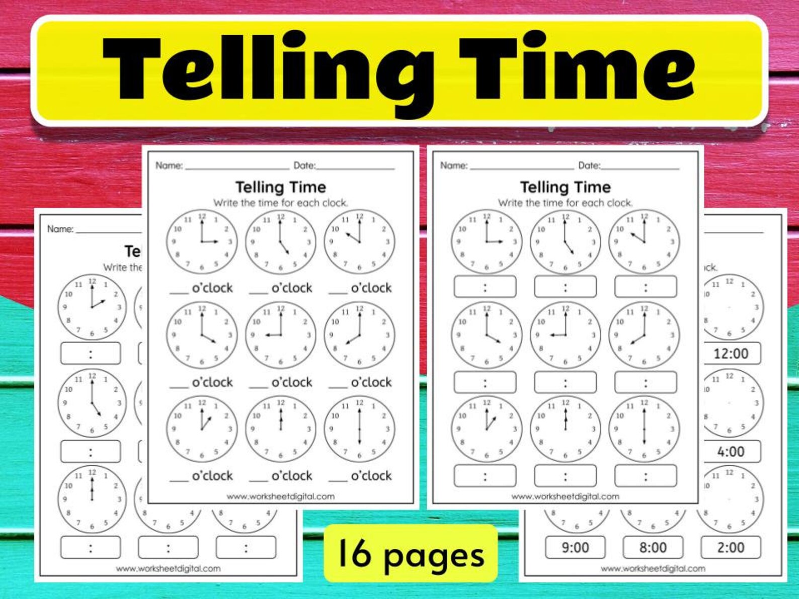 Telling Time Worksheet: Digital & Analog Clock Practice (PDF) - Etsy
