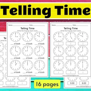 Telling Time Worksheet: Digital & Analog Clock Practice (PDF) - Etsy