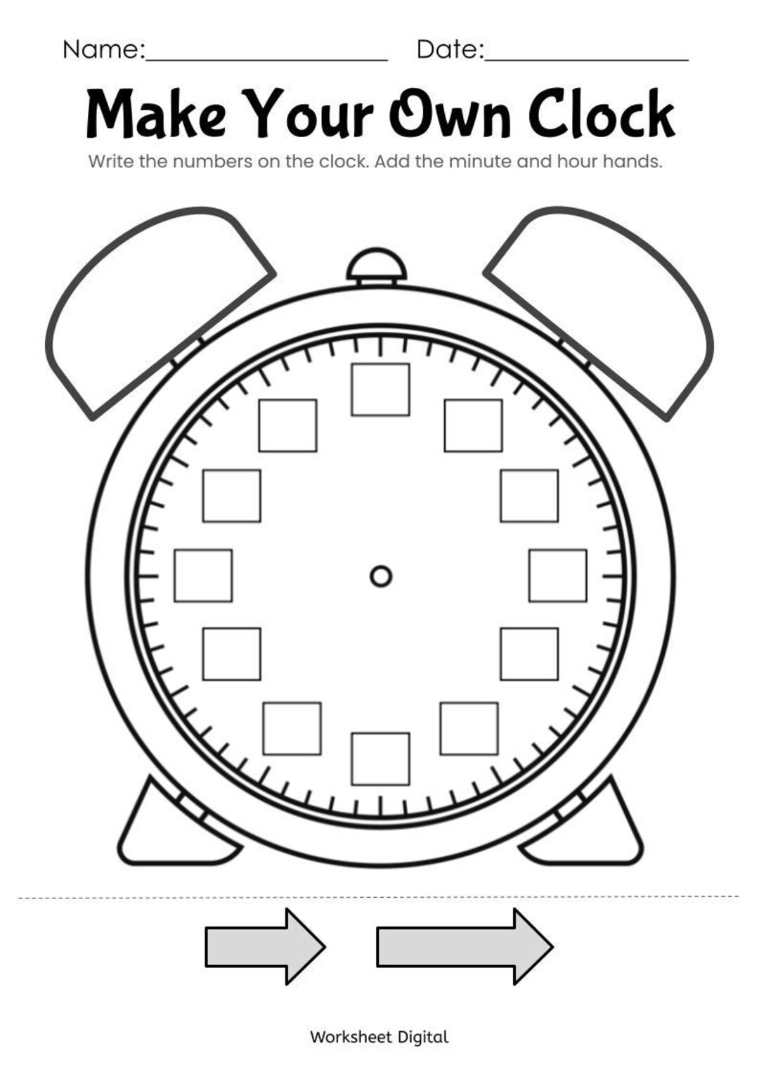 Telling Time Hour Clock Printable Educational Prints - Etsy