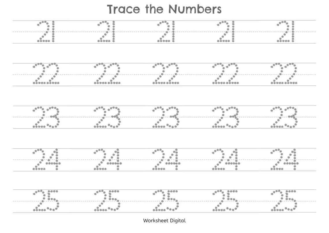 Printable Numbers 1-100 Tracing Worksheets for Preschool Kindergarten ...