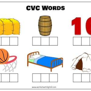CVC Words Phonics Worksheets: Say and Write (printable) - Etsy