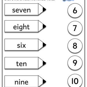 Numbers 1-30 Matching Worksheet: Preschool, Kindergarten (PDF Download ...