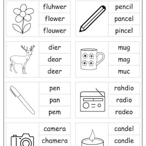 10 Printable Circle the Correct Word, Spelling for Kindergarten ...