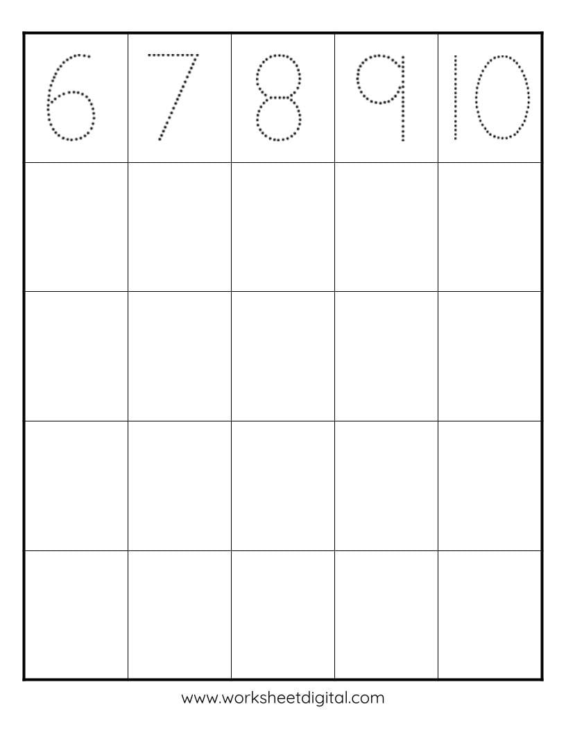 Number Tracing Worksheet 1-20: Preschool, Kindergarten (PDF File) - Etsy