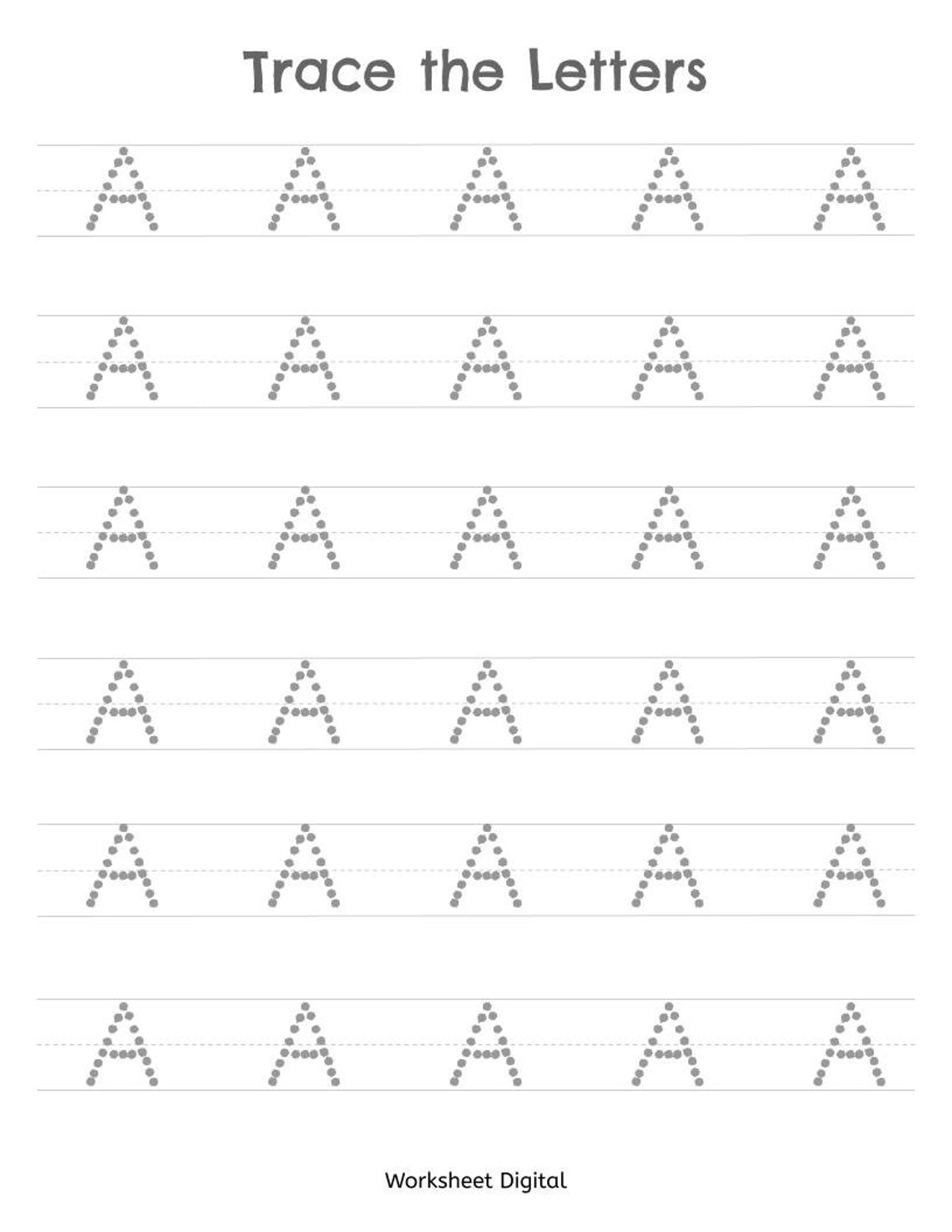 Printable Worksheets Trace the Letters Uppercase A - Z Preschool ...