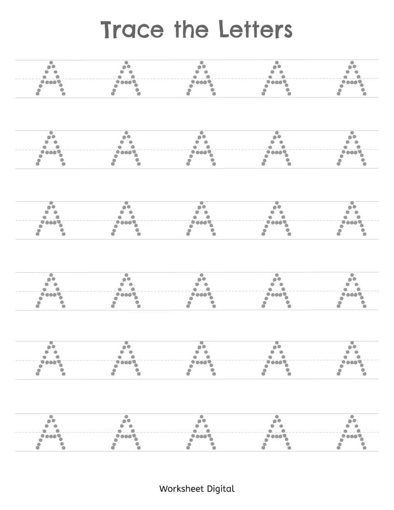 Printable Worksheets Trace the Letters Uppercase A - Z Preschool ...