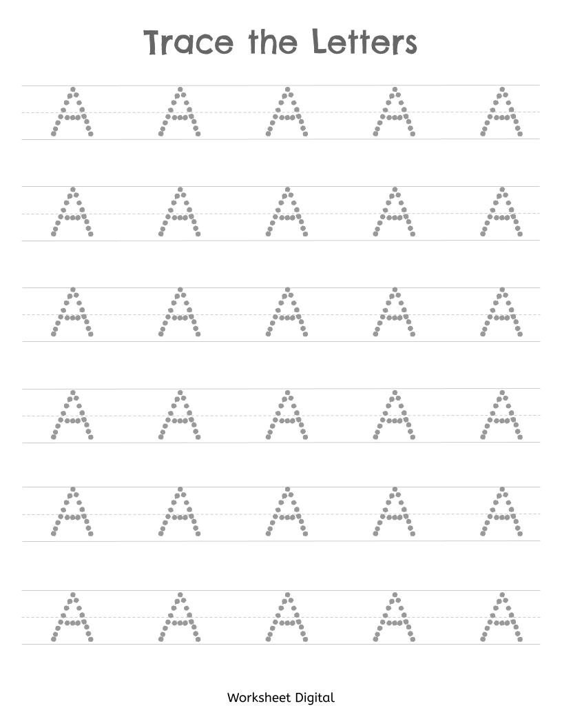 Printable Worksheets Trace the Letters Uppercase A - Z Preschool ...