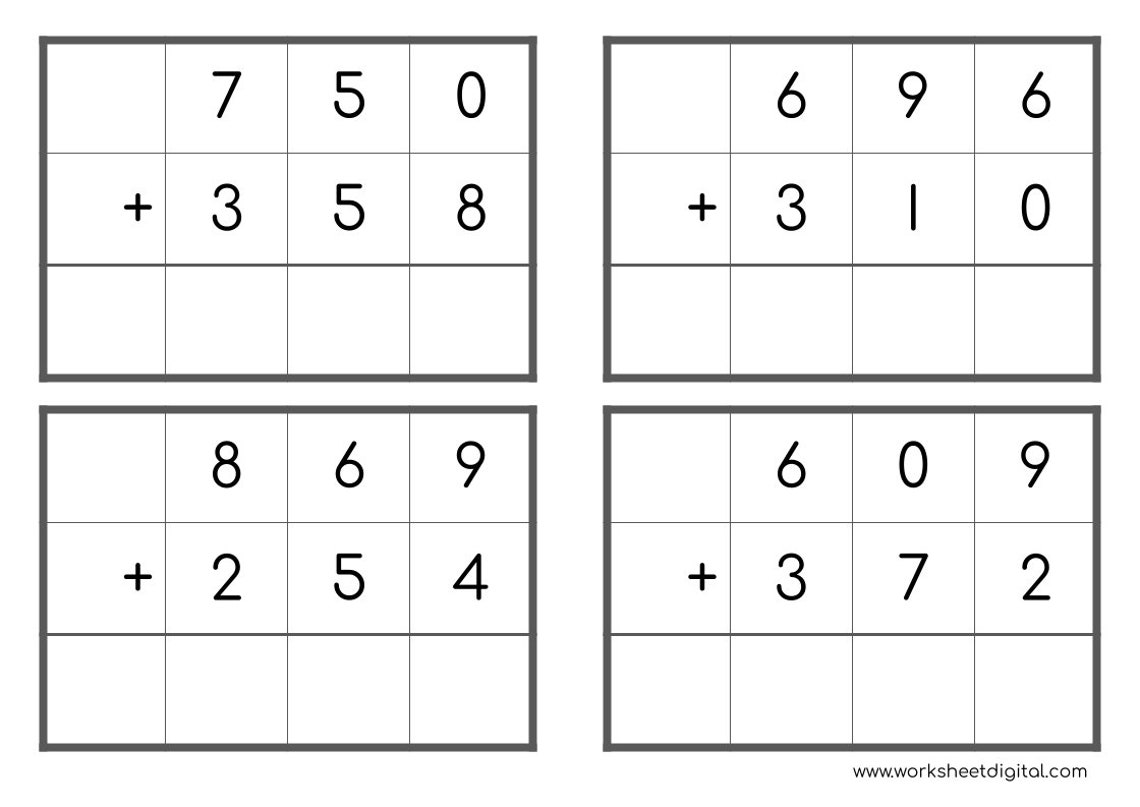 Addition 3-digit Numbers Flash Cards, Task Cards, Grouping and ...