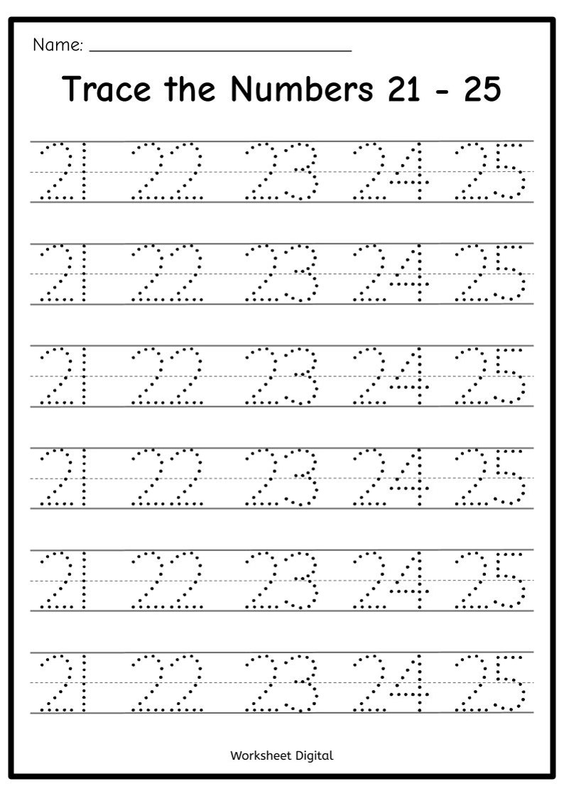 Printable Numbers 1-50 Tracing Worksheets: Homeschool Kindergarten (PDF ...
