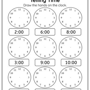 Telling Time Worksheet: Digital & Analog Clock Practice (PDF) - Etsy