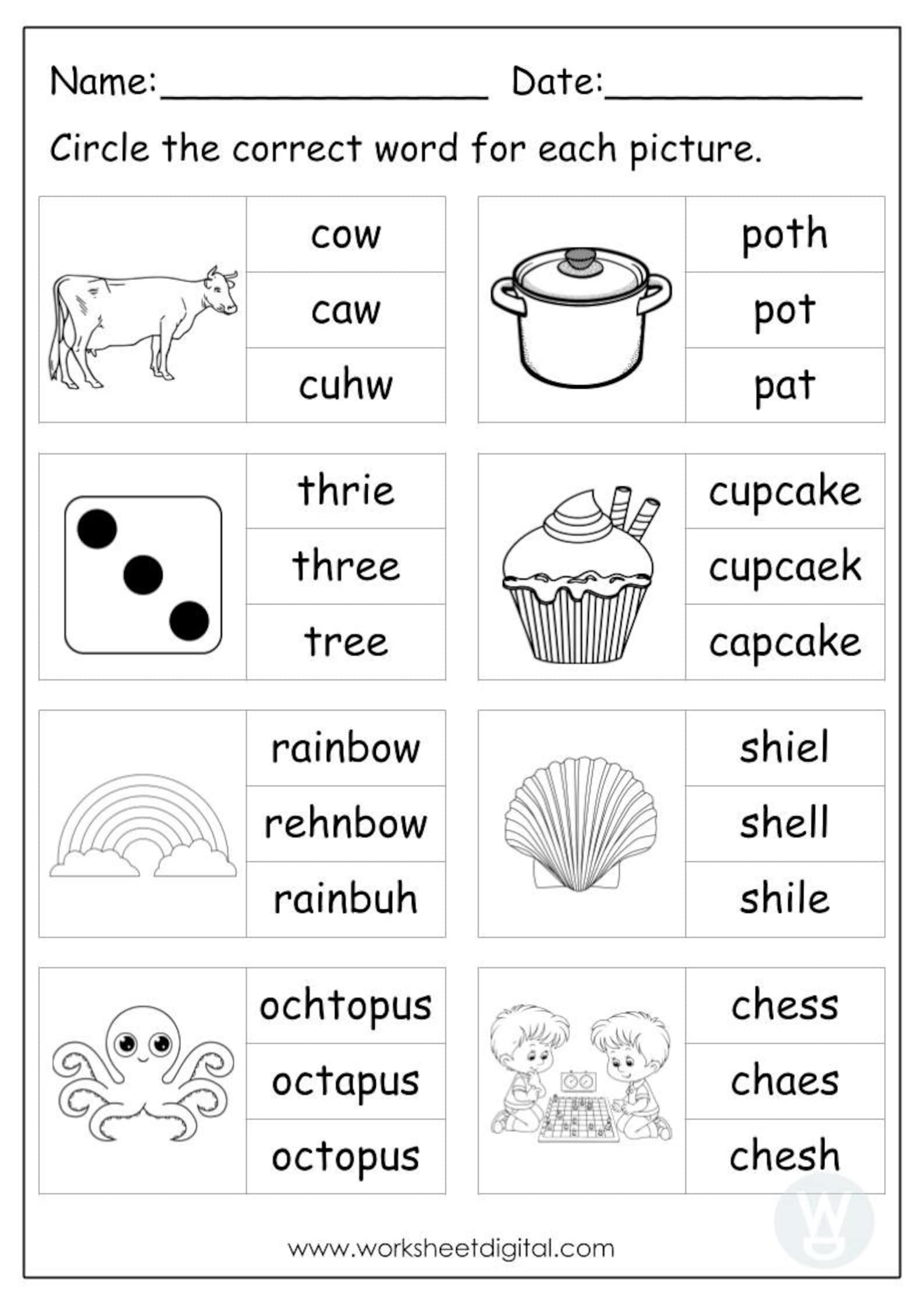 Circle The Words Printable