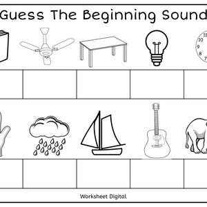 10 Printables Guess the Beginning Sound, Beginning Letters for ...