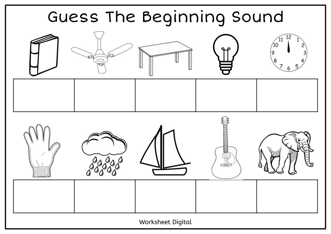10 Printables Guess the Beginning Sound, Beginning Letters for ...