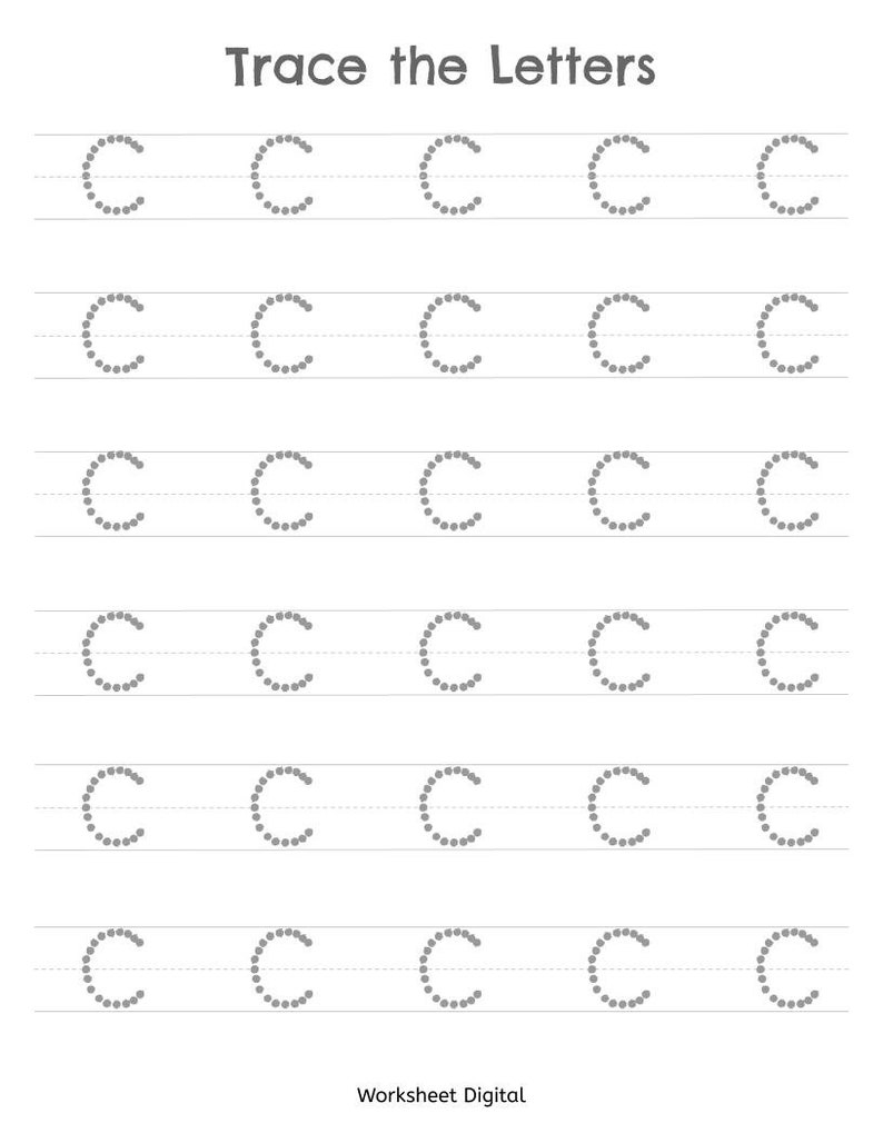 Printable Worksheets Trace the Letters Uppercase A - Z Preschool ...