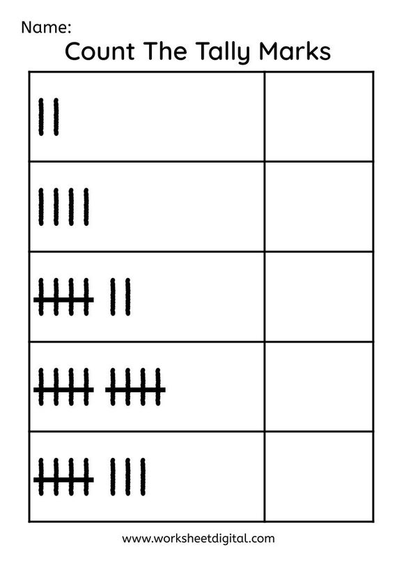 Hojas De Trabajo De Marcas De Conteo Para El Grado 4