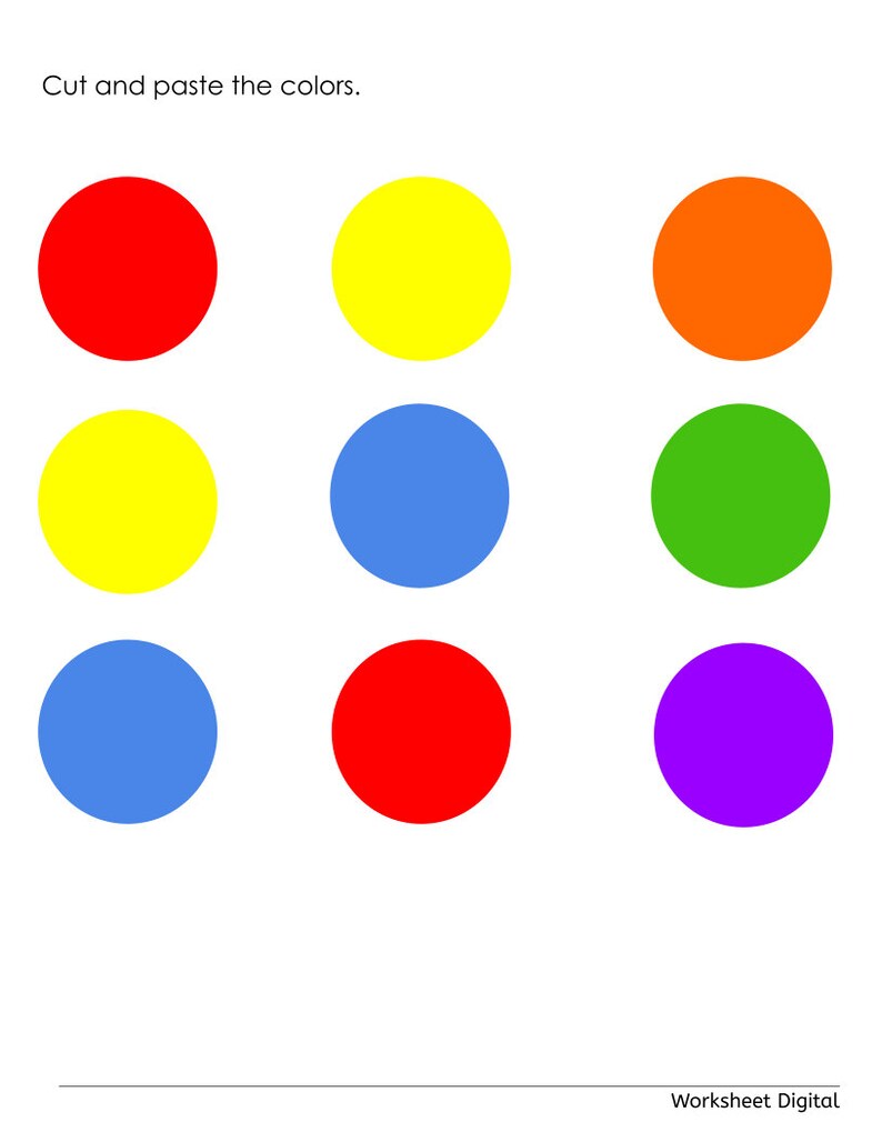 Mixing Colors Worksheet, Primary Color Mixing Worksheet, Digital ...