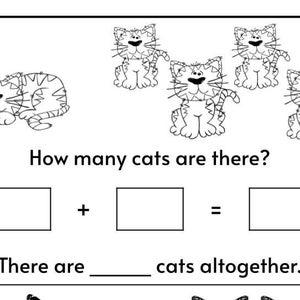 Kindergarten First Grade Math Worksheets Addition Word Problems ...