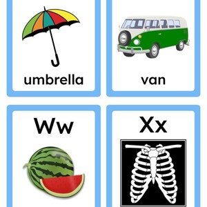 26 Printable Alphabet Flash Cards, ABC Printable Picture Flashcards for ...