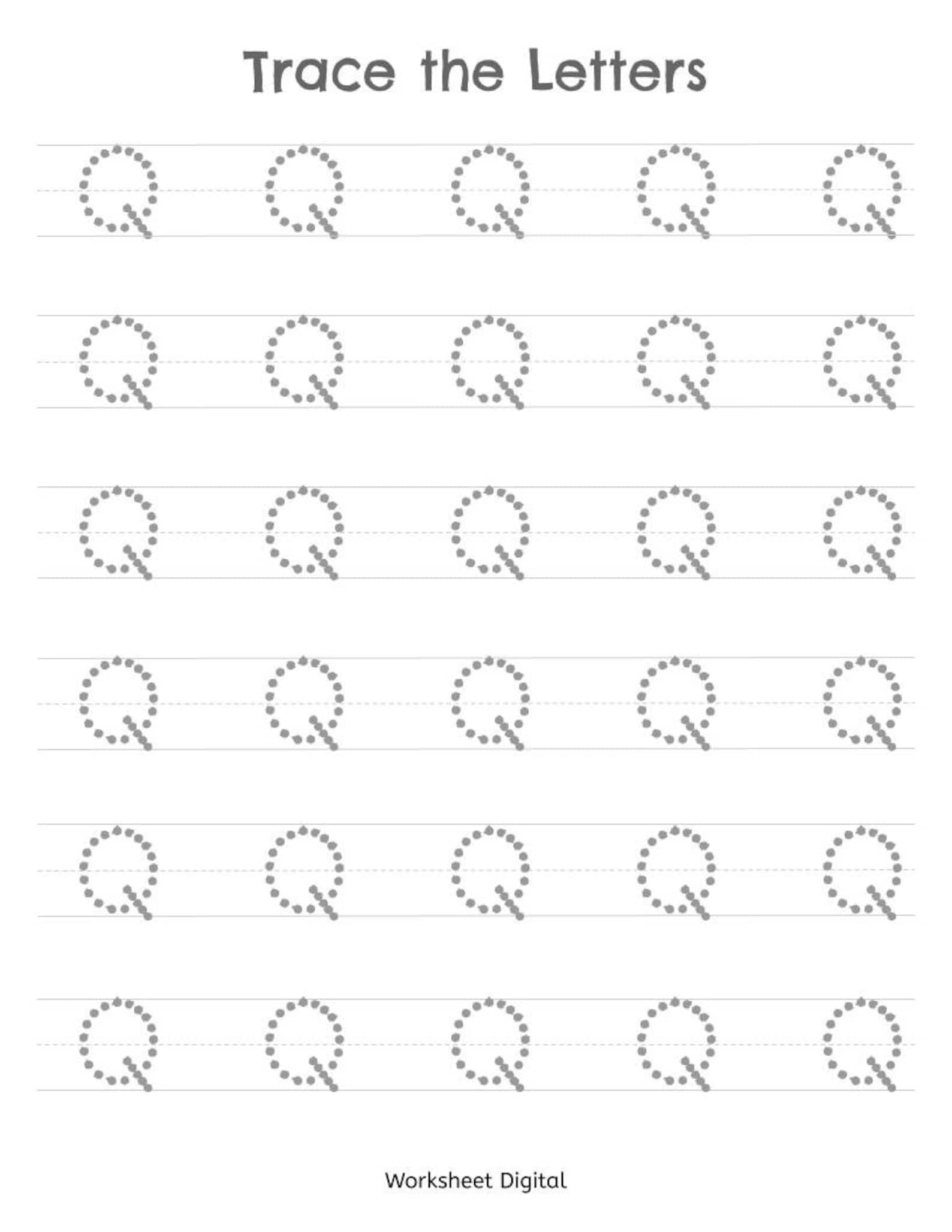 Printable Worksheets Trace the Letters Uppercase A - Z Preschool ...