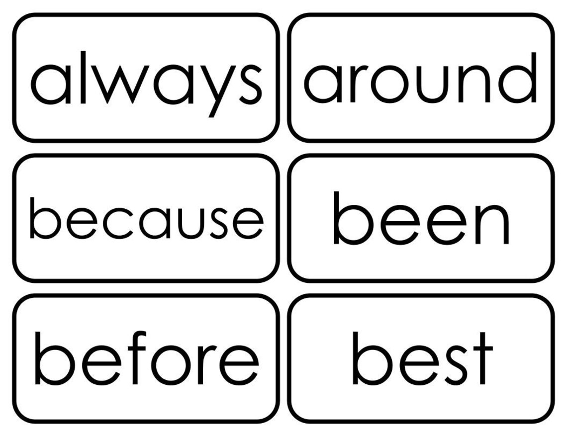Printable Dolch Second Grade Sight Words Flashcards 46 Cards, Child ...