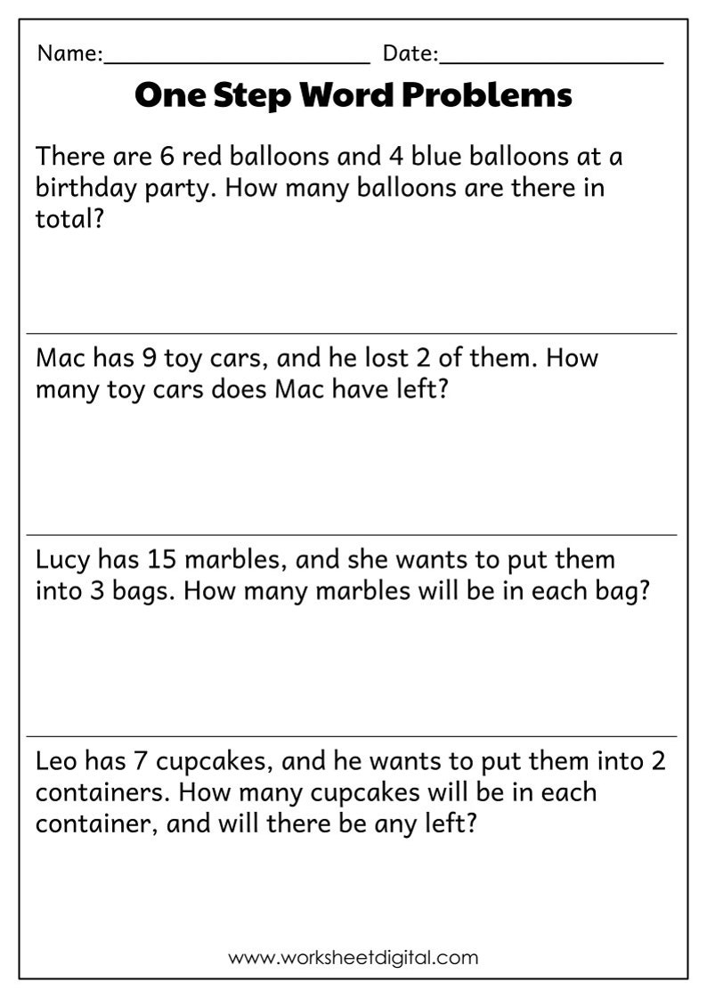 1st-2nd Grade Math Word Problems: All Operations (PDF) - Etsy