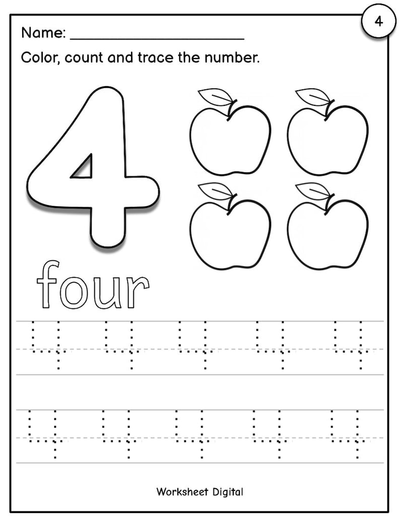 Numbers 1-10 Tracing Worksheets: Preschool Handwriting Practice (PDF ...