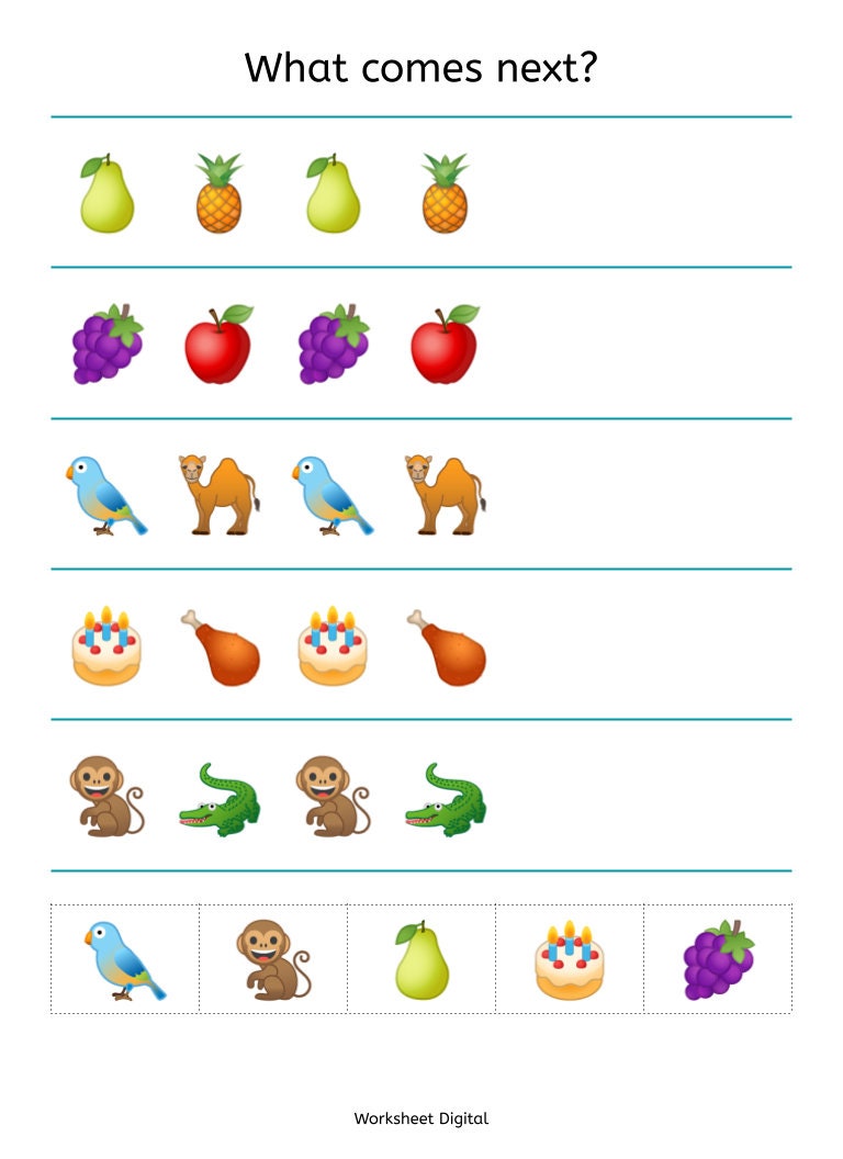 Pattern Worksheets, What Comes Next Game , Busy Book Printable ...