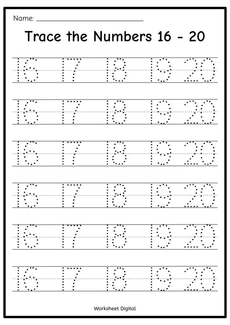 Printable Numbers 1-50 Tracing Worksheets: Homeschool Kindergarten (PDF ...
