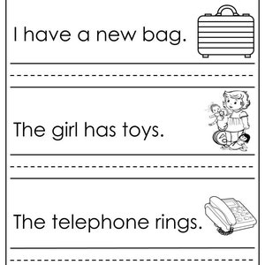 20 Printable Sentence Writing Worksheets, Simple Sentences,writing ...