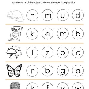 10 Printable Beginning Letters Worksheets for Kindergarten Preschool ...