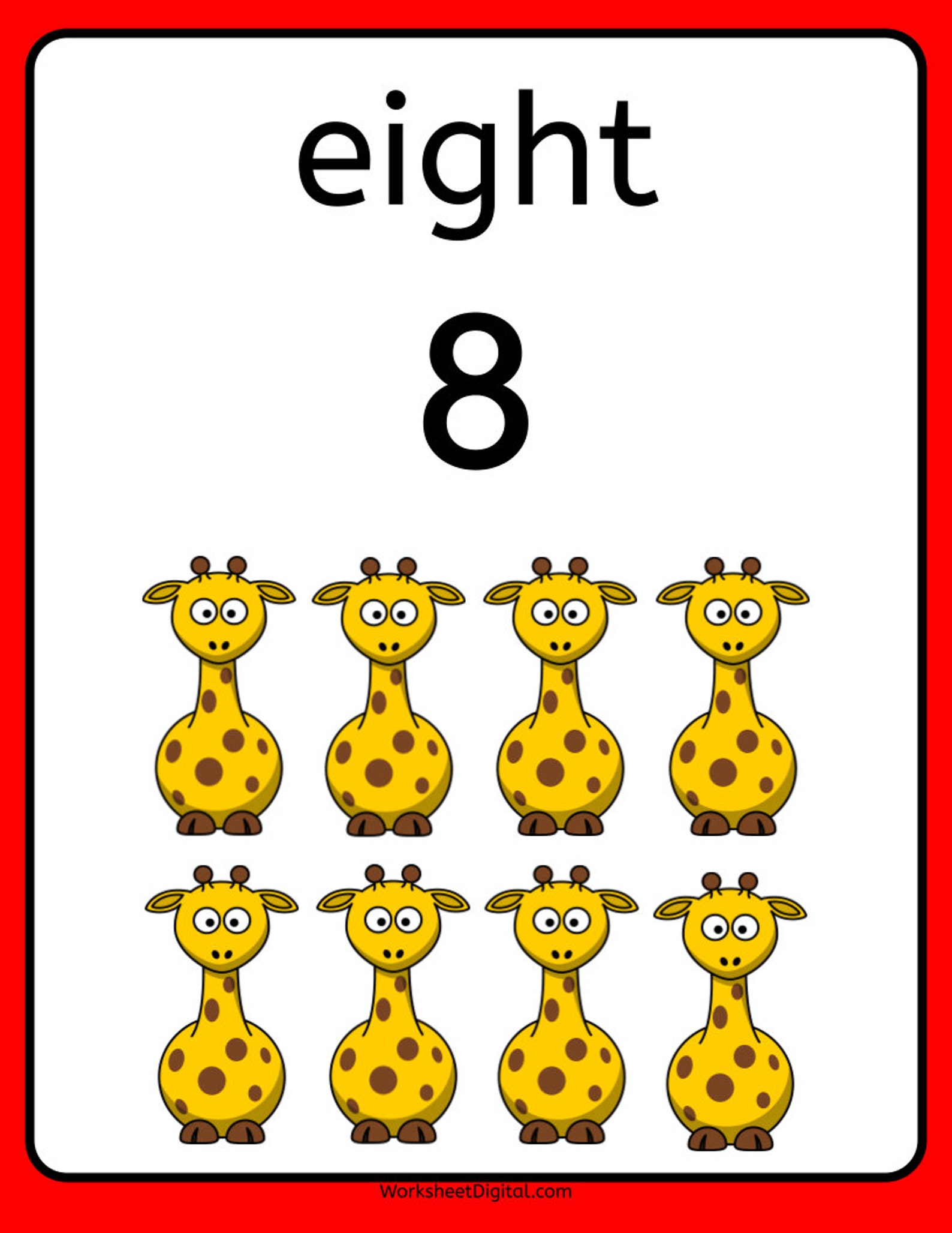 20 Printable Numbers Posters 1-20. Happy Giraffe Numbers 1-20 ...