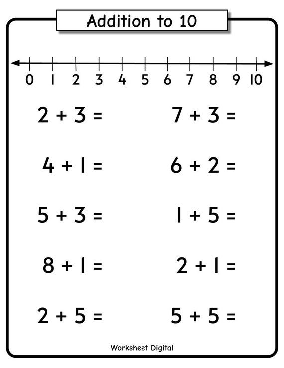 Sums To 10 Worksheets Math Salamanders Free Kindergarten Counting To