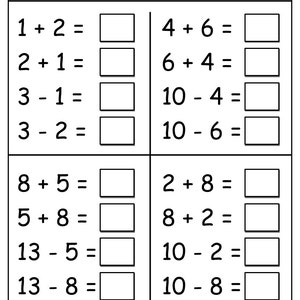 Kindergarten Addition Worksheets, Grade 1 Math Worksheets, Number Fact ...