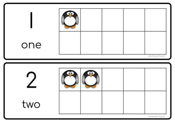 10 Printable Penguin Ten Frames 1 to 10 With Penguins and | Etsy UK